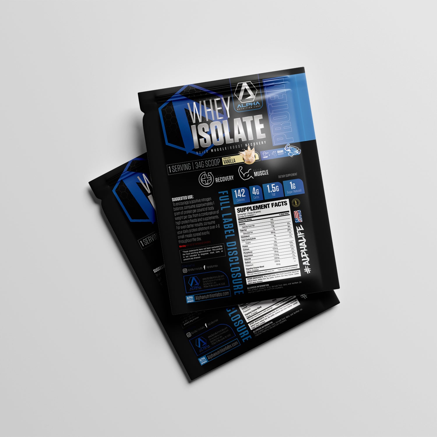 Alpha Nutrition Labs Whey Isolate Protein, Vanilla - Sample